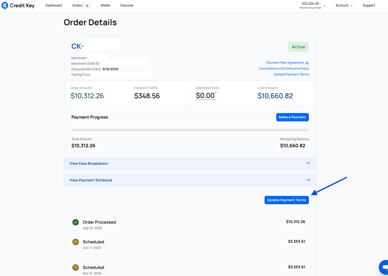 Viewing and Managing Orders – Credit Key